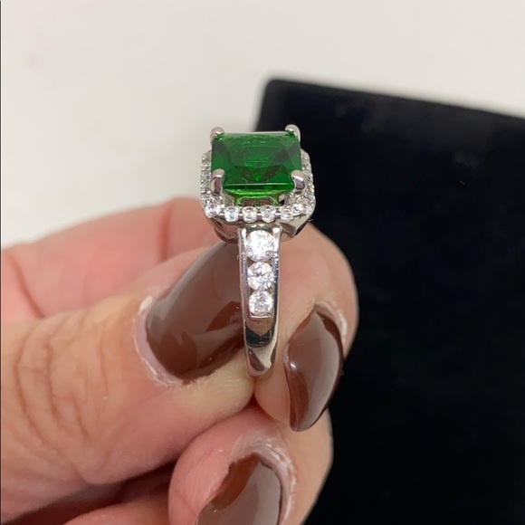 Jewelry | Stunning Sterling Silver Faux Emerald Ring | Poshmark